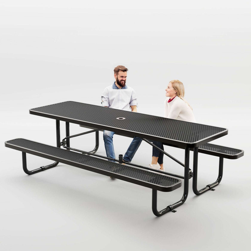 Metal Picnic Table - Rectangular 8 ft - Commercial & Residential Use ...